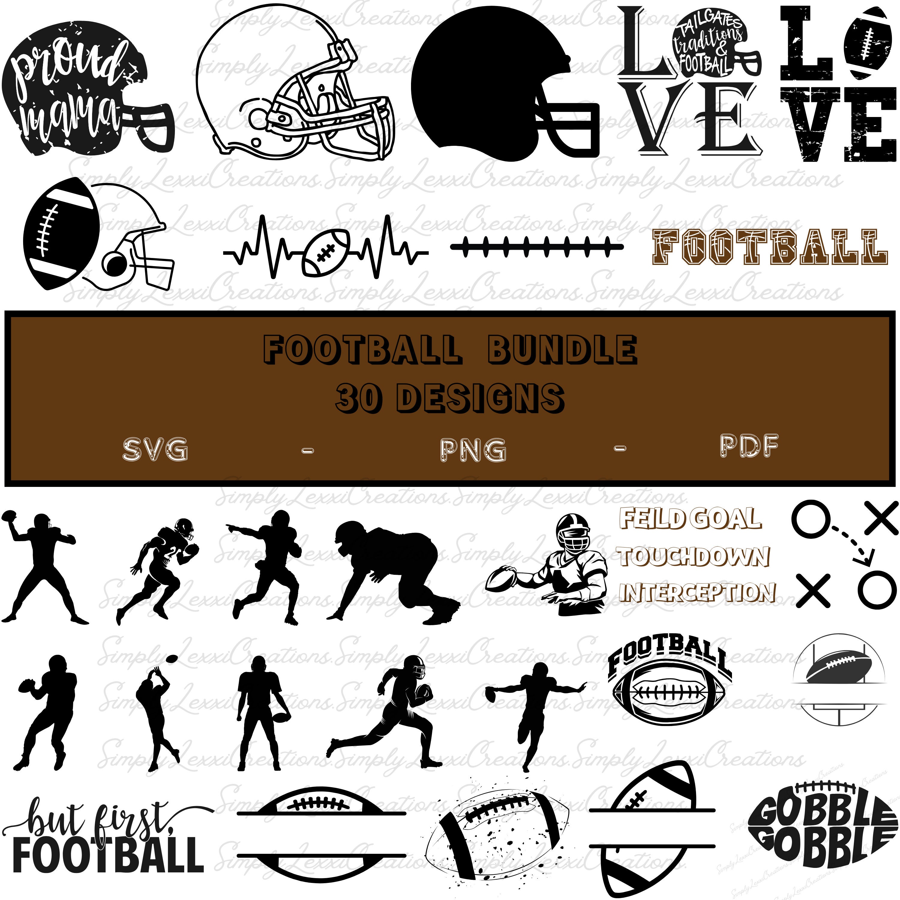 Football Svg Bundle Football Game Day Svg Funny Footbal - Etsy