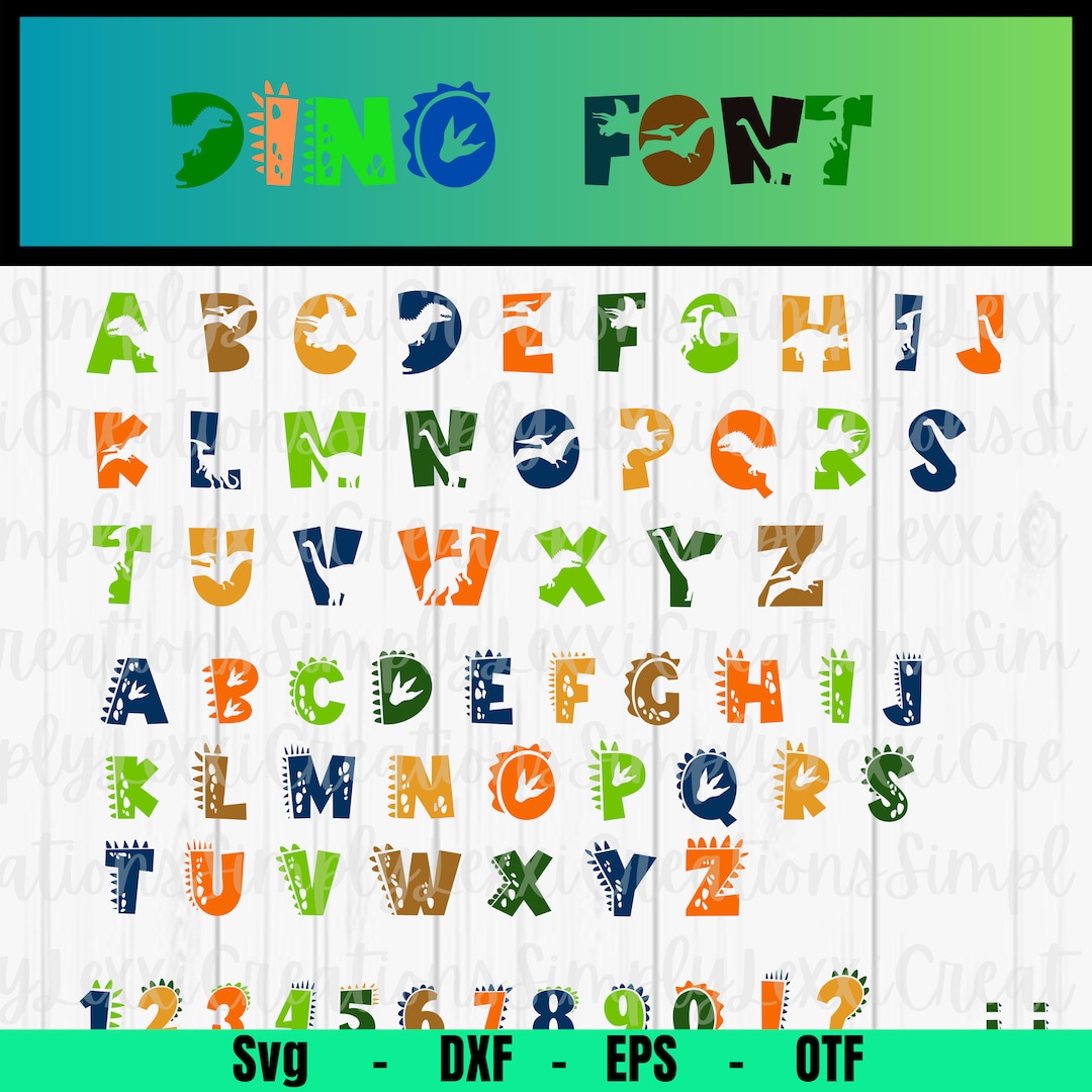 Letras de dinosaurio Svg Dinosaur Font otf Instalar Dinosaur - Etsy España