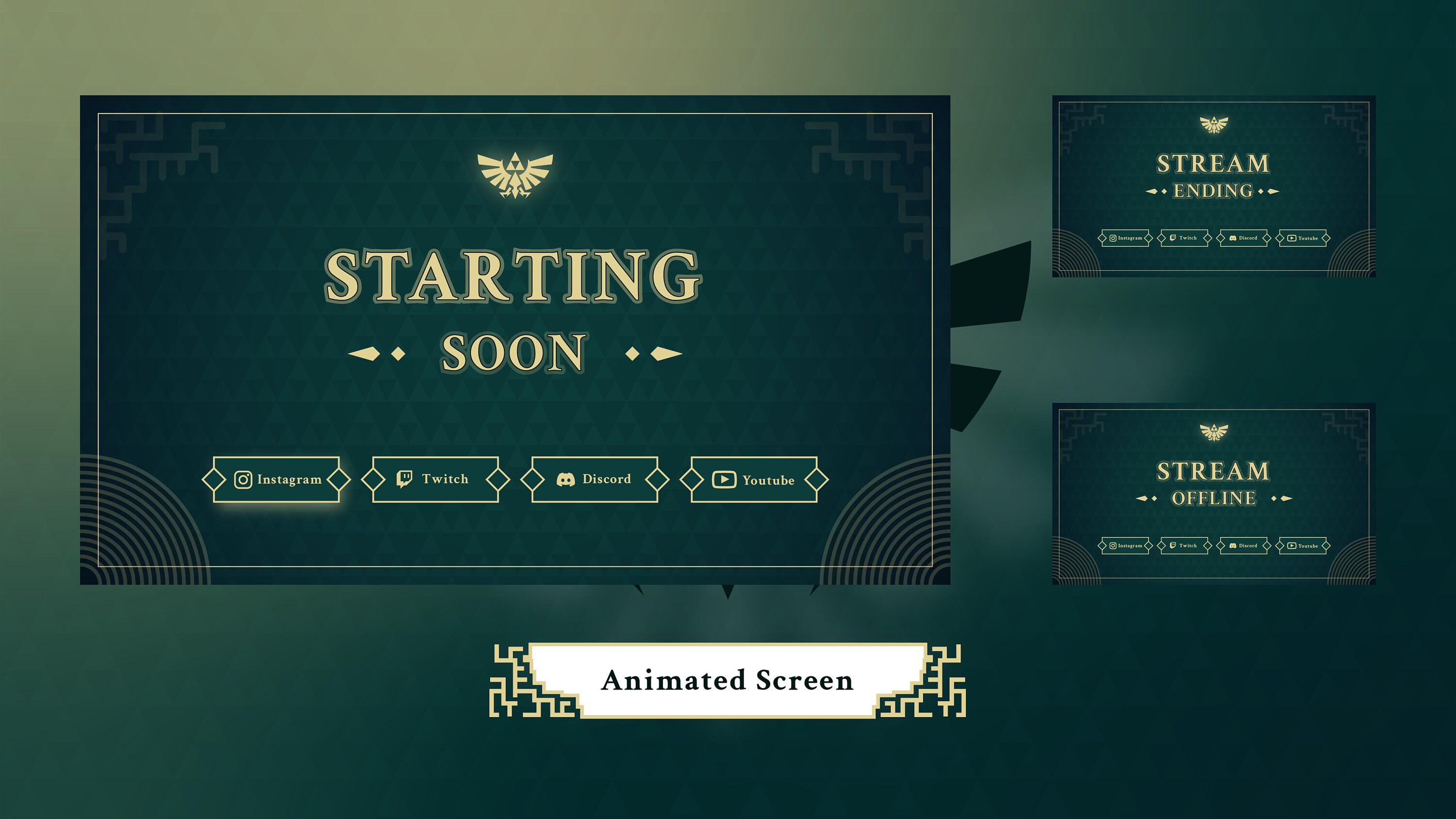 Legend of Zelda Animated Stream Package/stream Overlay/twitch Stream Overlay/screens, Overlays ...