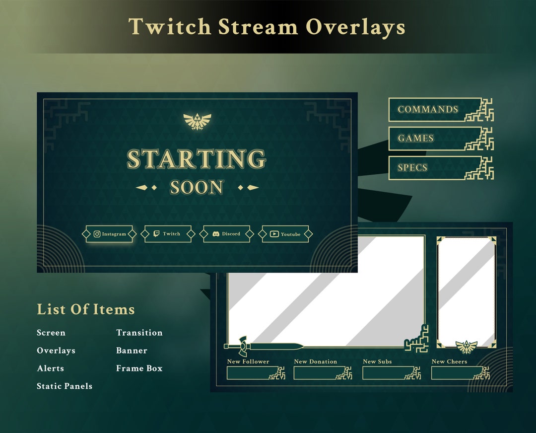 Legend of Zelda Animated Stream Package/stream Overlay/twitch Stream ...