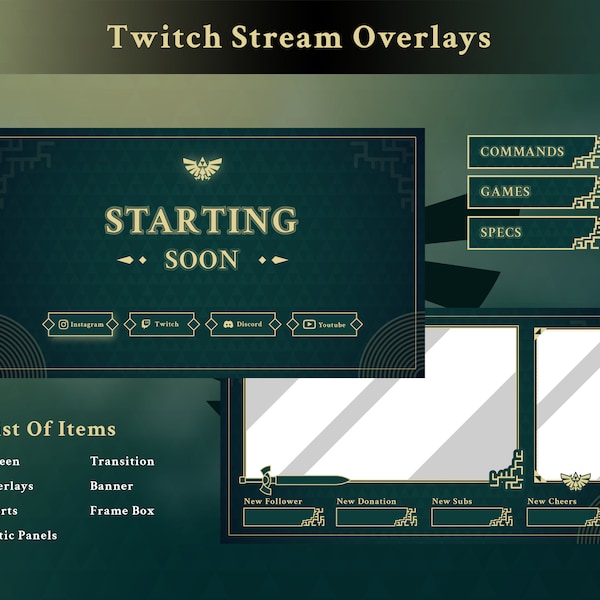 Zelda Twitch Overlay - Etsy