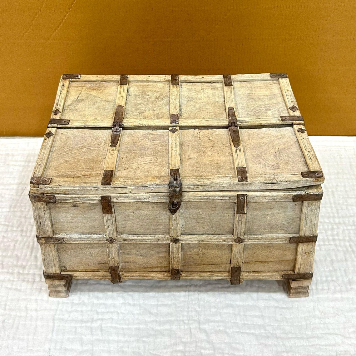 Indian Vintage Wooden Pitara Box Antique Almira Storage Box Living Room ...