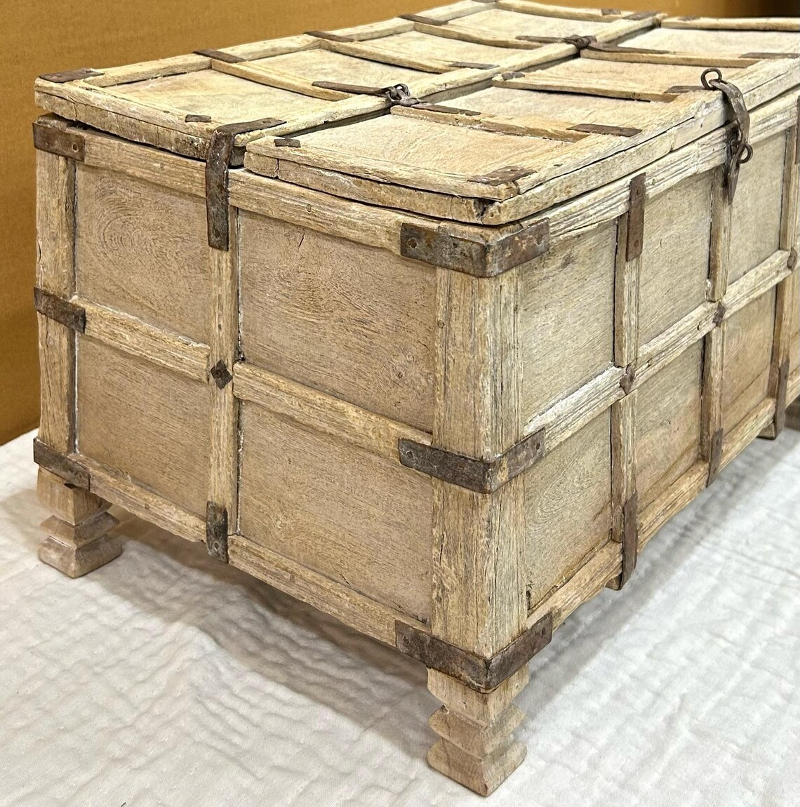 Indian Vintage Wooden Pitara Box Antique Almira Storage Box Living Room ...