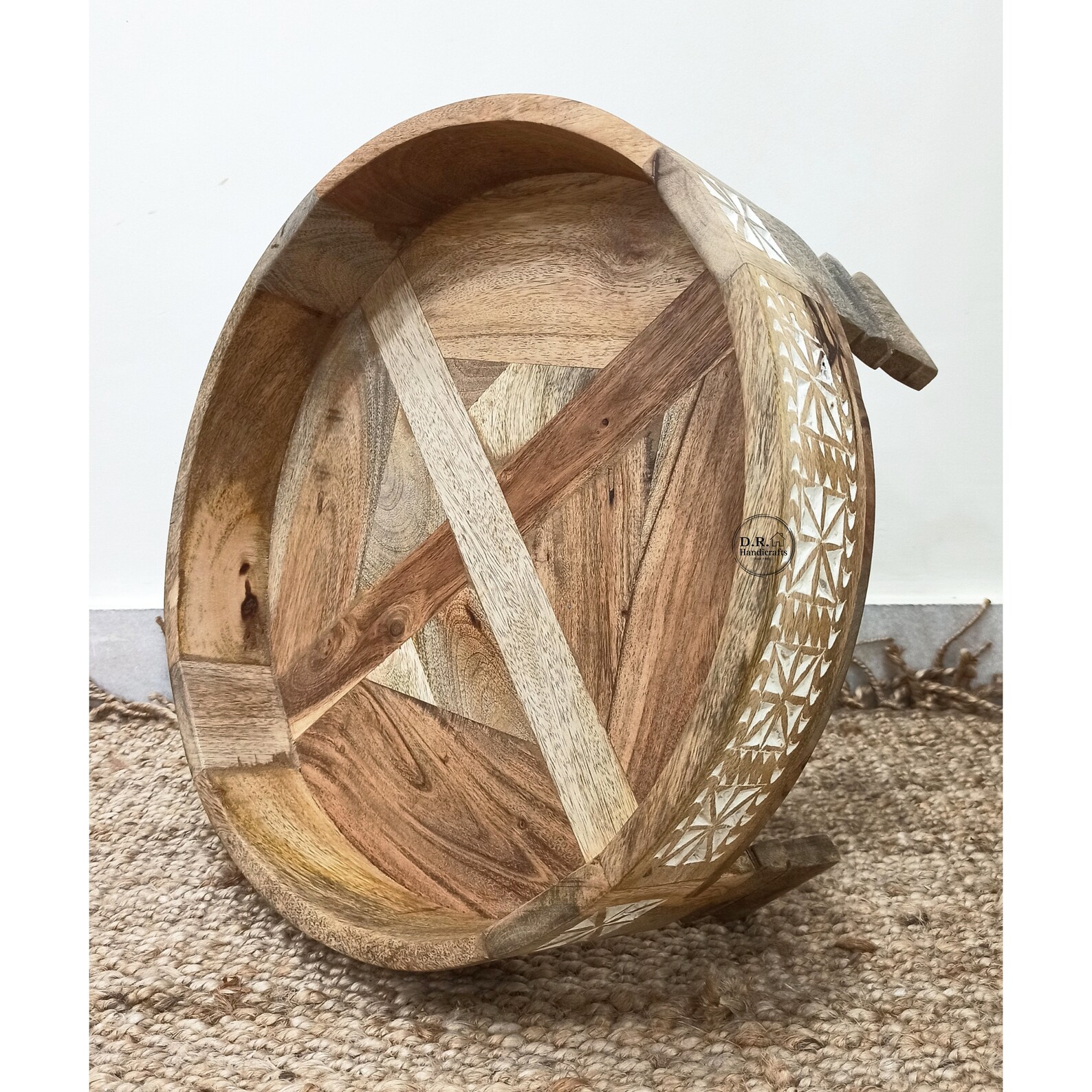 Indian Wooden Carved Chakki Table / Wooden Grinder Table / Handmade ...