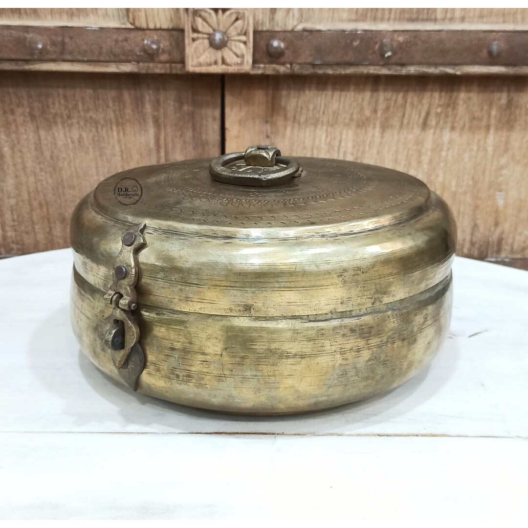 Indian Vintage Brass Chapati Box / Brass Tiffin Box / Antique - Etsy
