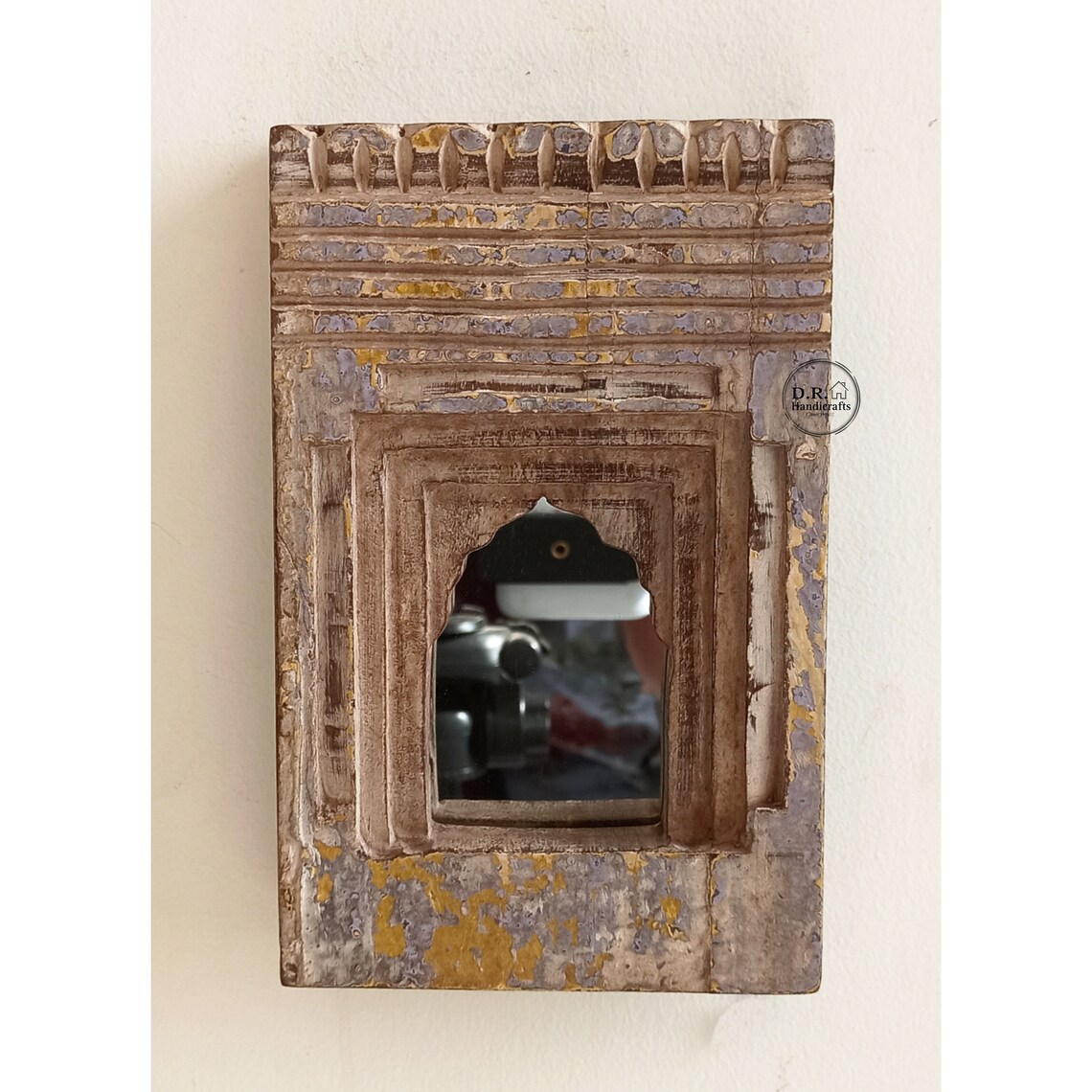 Indian Wooden Carved Wall Hanging Temple Mirror Frame set of 6 / Wall ...