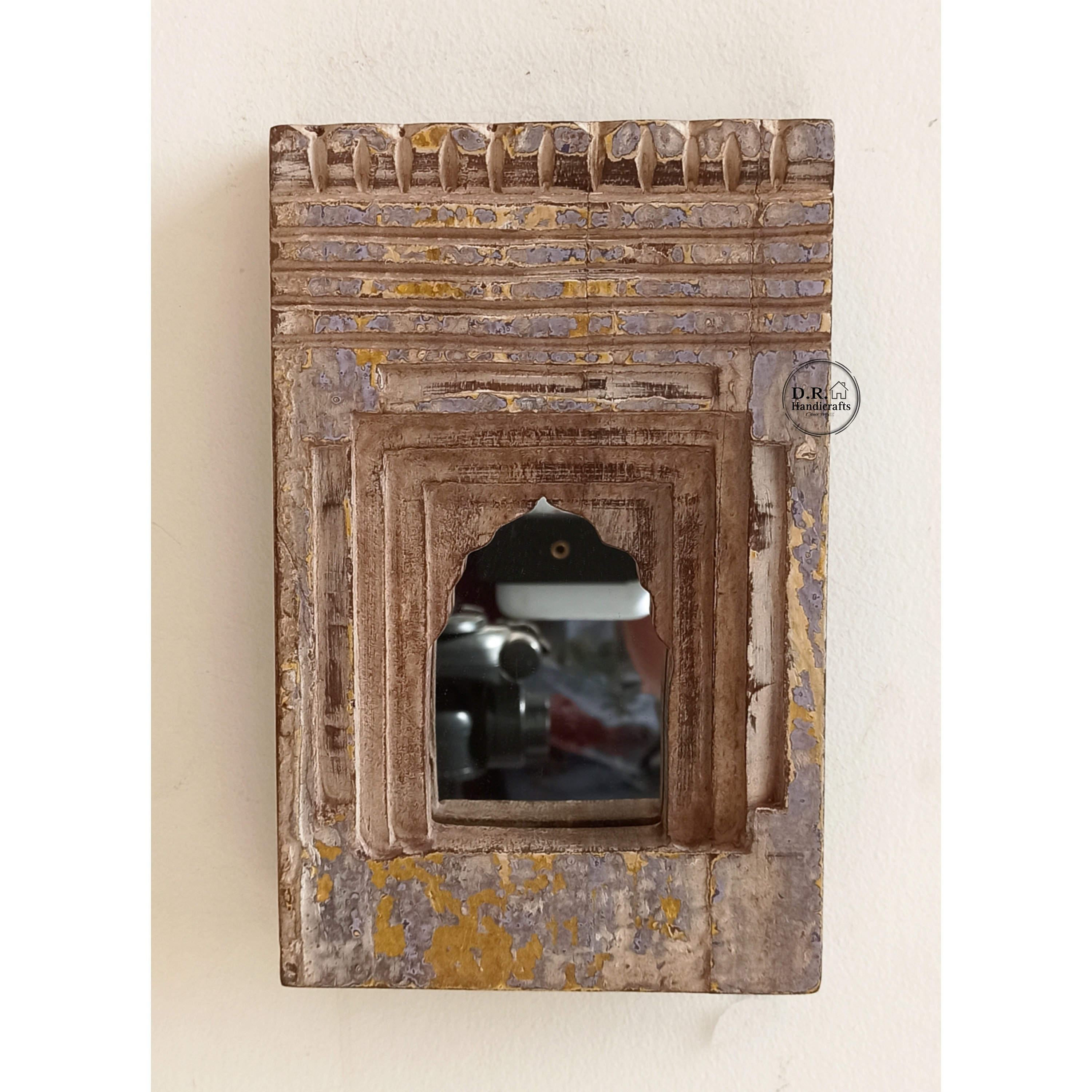 Indian Wooden Carved Wall Hanging Temple Mirror Frame set of 6 / Wall ...