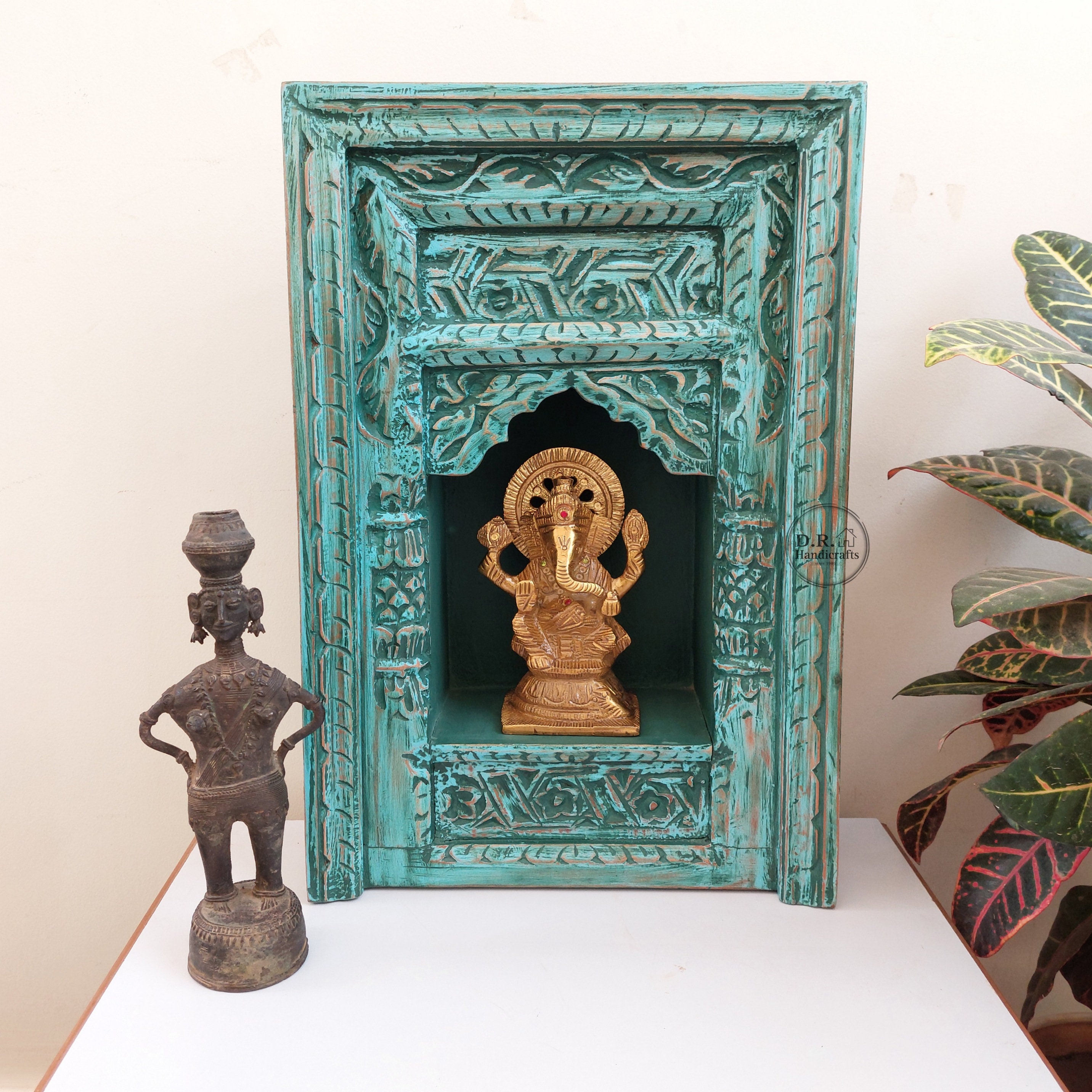 Indian Antique Wooden Wall Hanging Jarokha Withe Self for Wall Decor ...