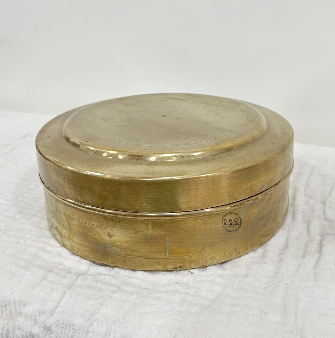 Vintage Old Brass Round Jewellery Box Antique Brass Chapati Box Round ...