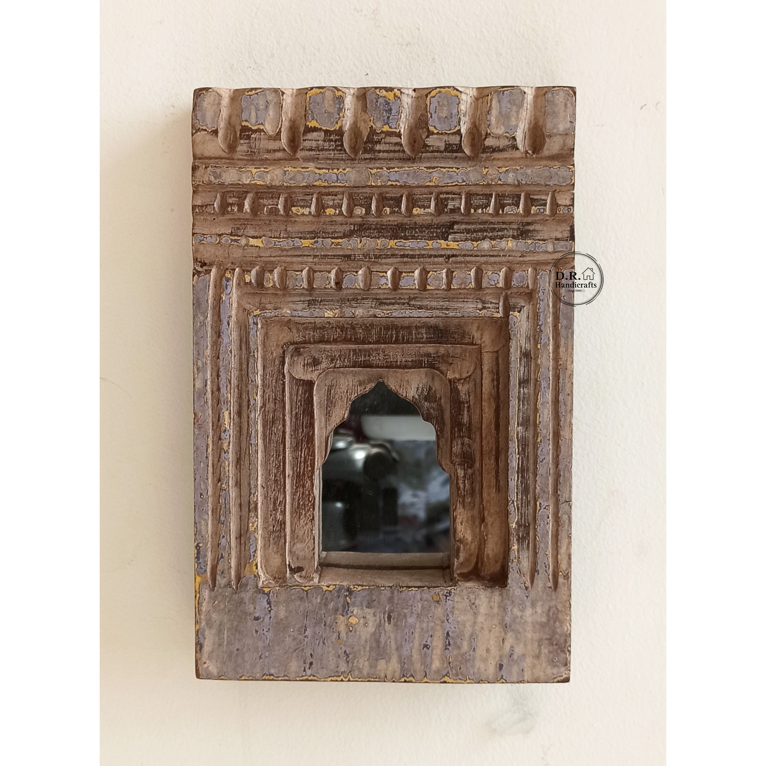 Indian Wooden Carved Wall Hanging Temple Mirror Frame set of 6 / Wall ...