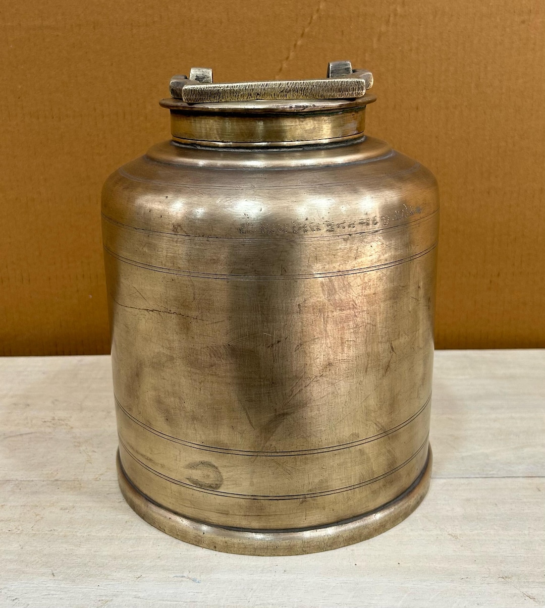 Indian Vintage Pure Brass Milk Pot Antique " Bharni" With Handle ...