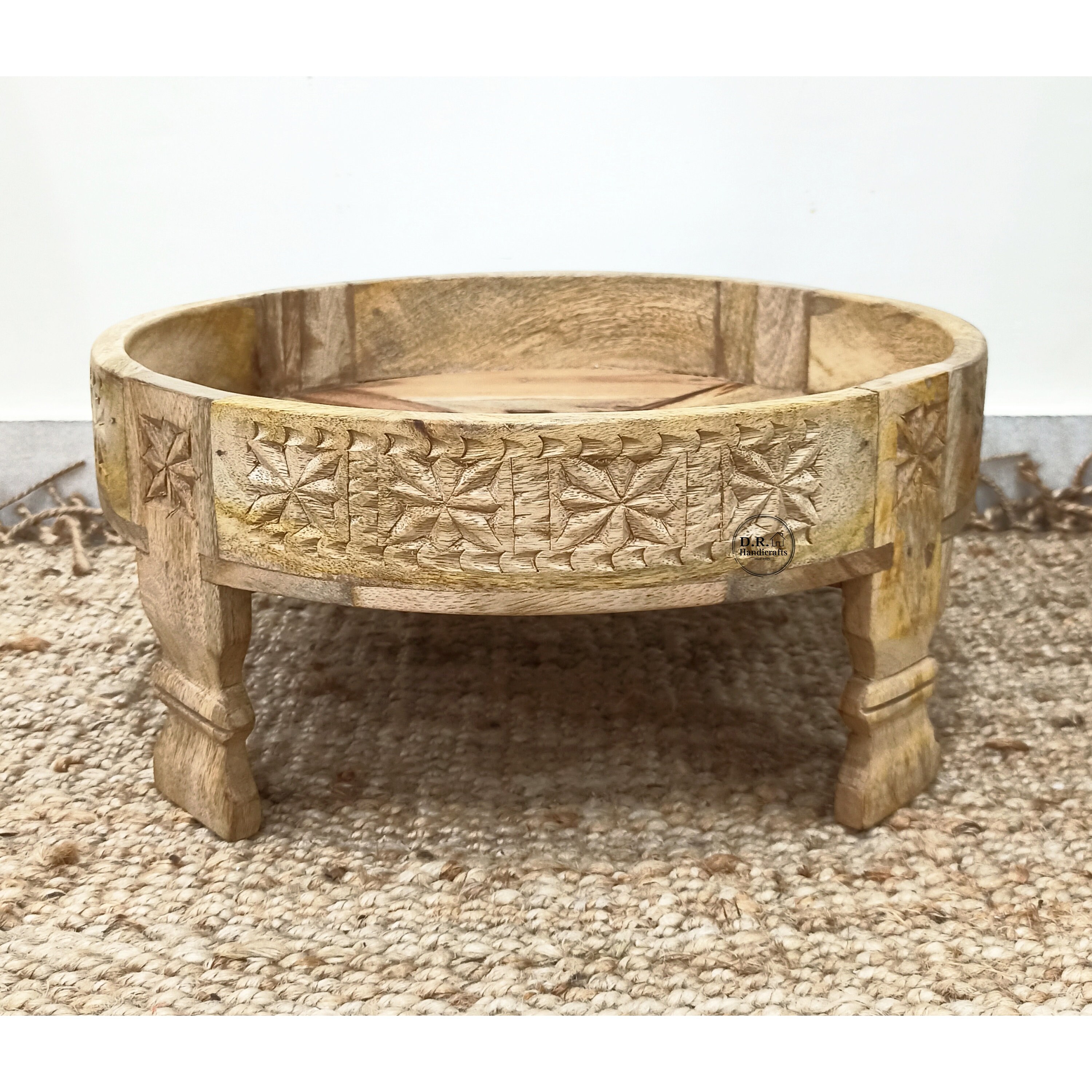 Indian Wooden Carved Chakki Table / Wooden Grinder Table / Handmade ...