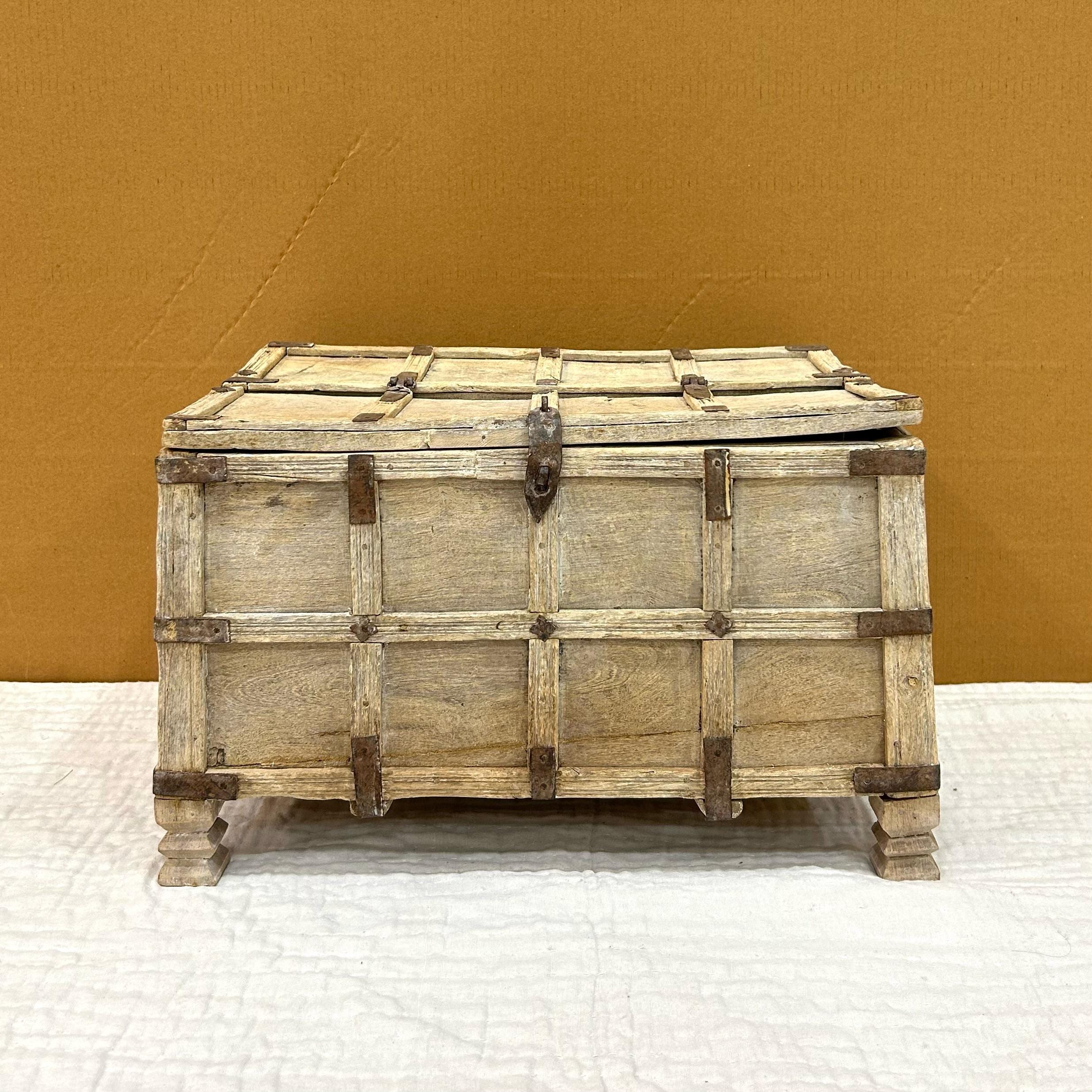 Indian Vintage Wooden Pitara Box Antique Almira Storage Box Living Room ...