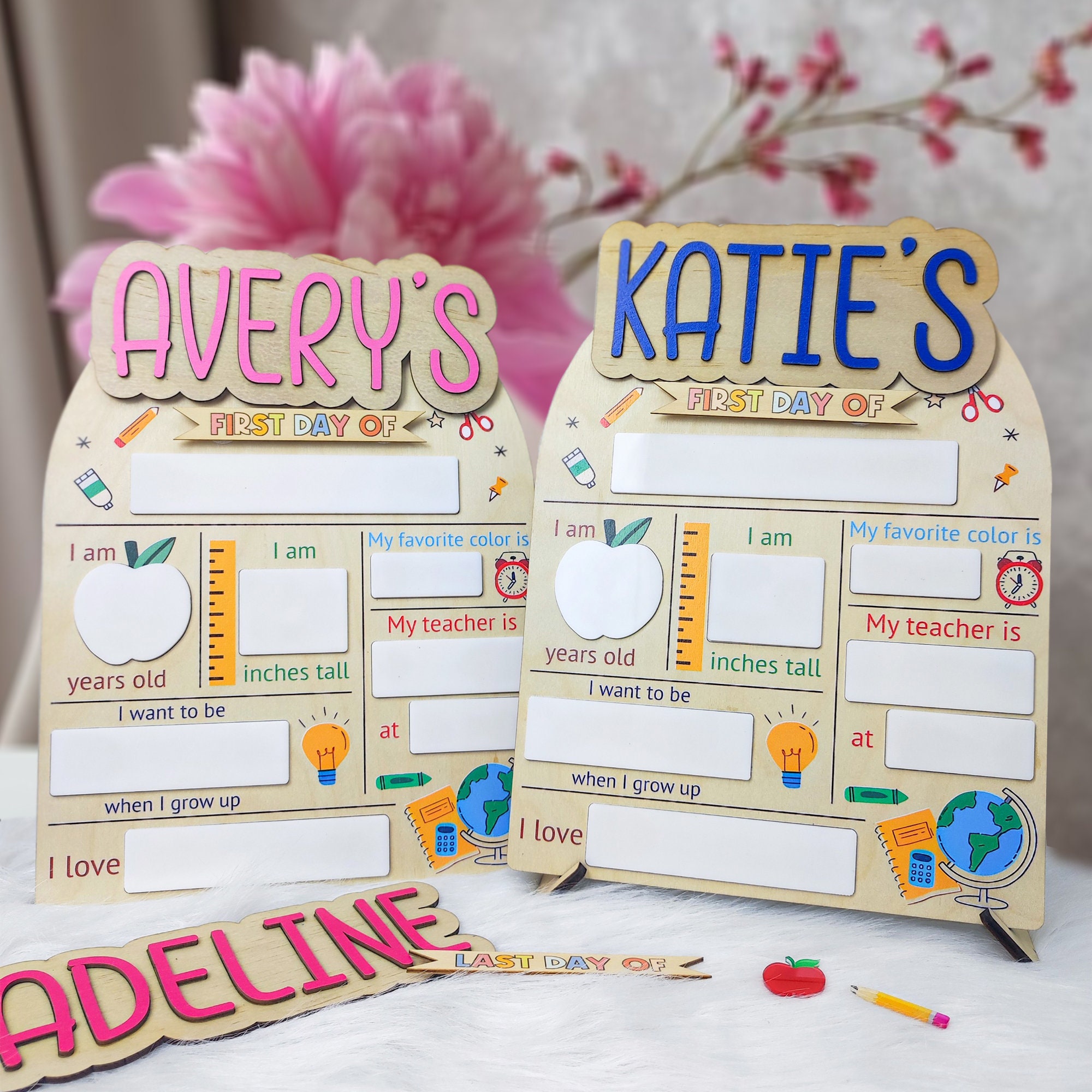 Custom Reusable Back to School Sign, Personalized First Day of School ...