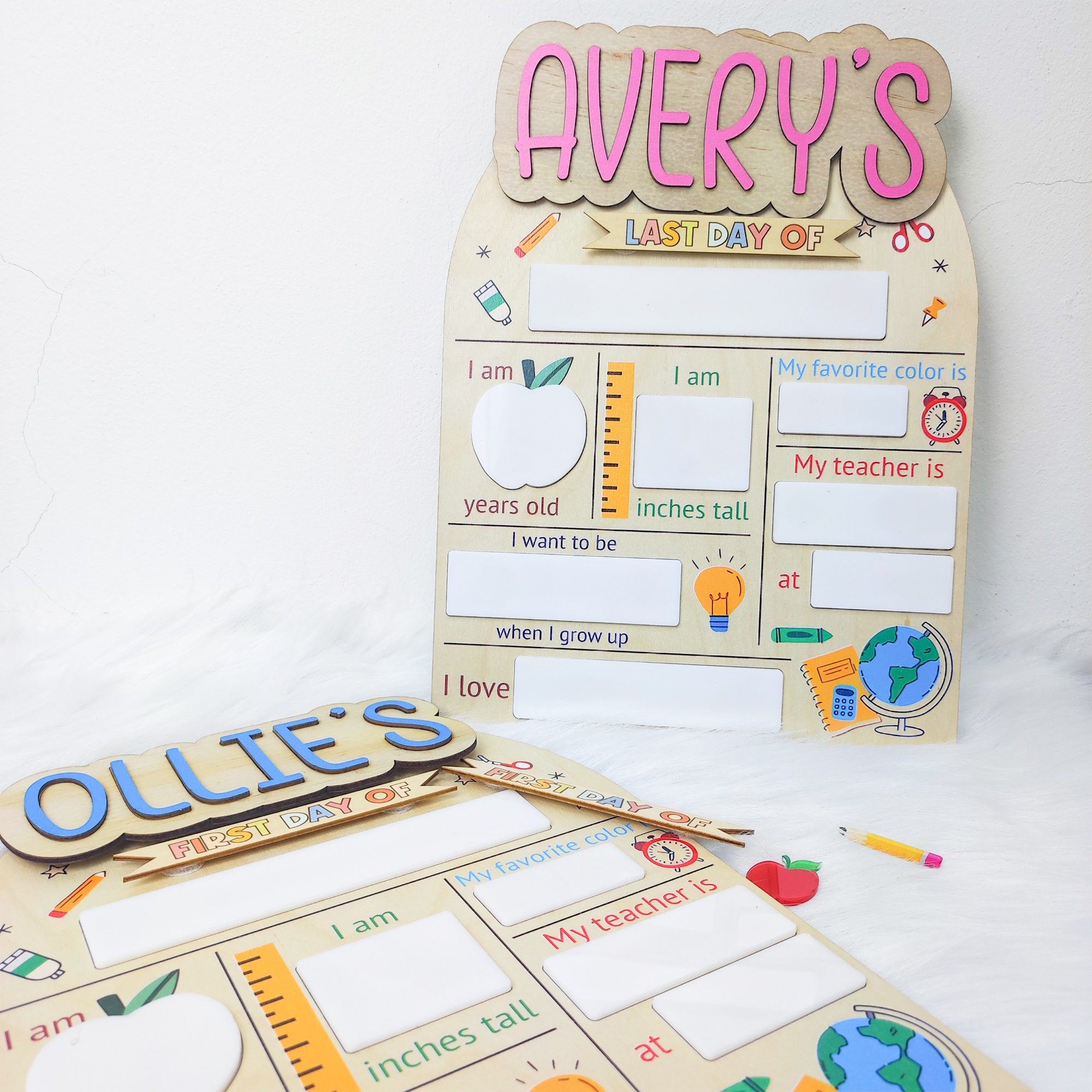 Custom Reusable Back to School Sign, Personalized First Day of School ...