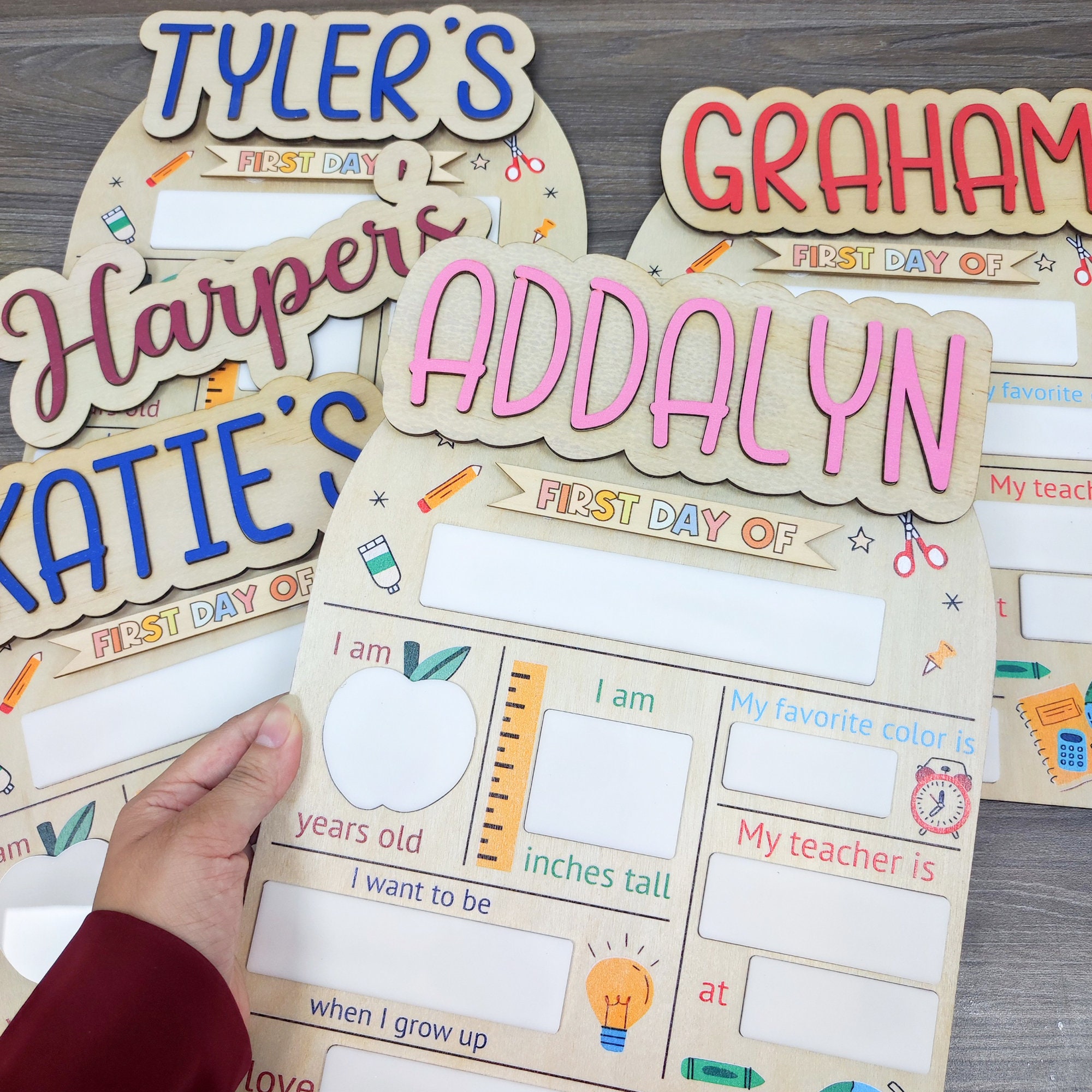 Custom Reusable Back to School Sign, Personalized First Day of School ...
