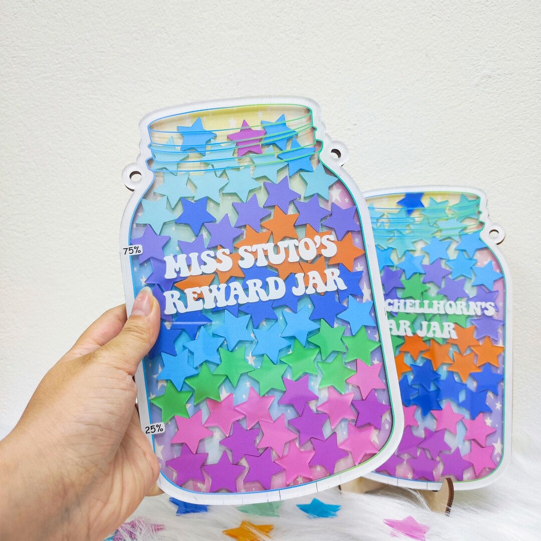 Personalized Star Tokens Reward Jar, Custom Name Reward for Kids ...