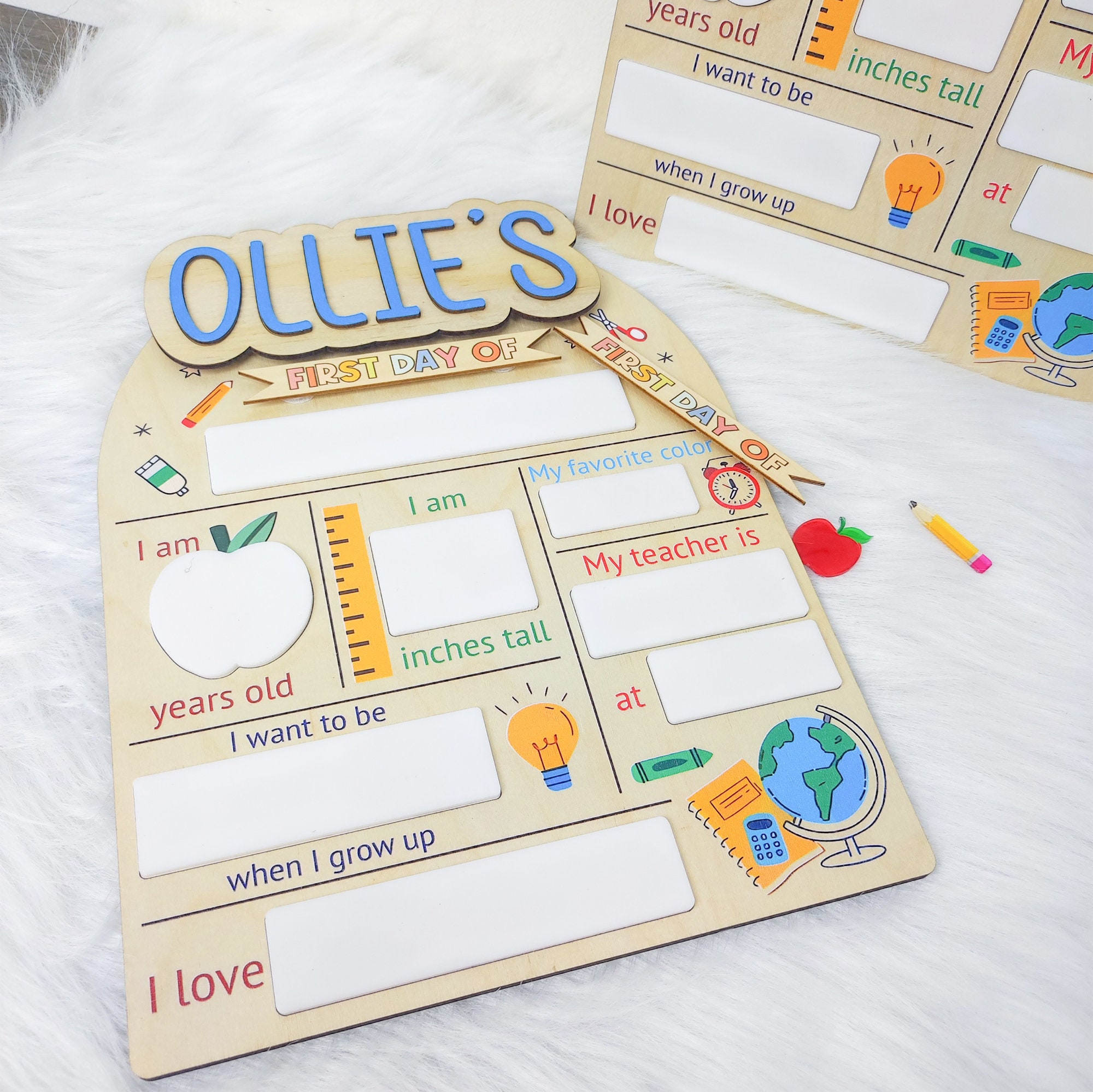 Custom Reusable Back to School Sign, Personalized First Day of School ...