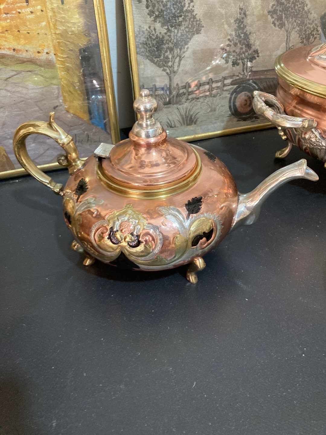 Moroccan Unic Teapot (berrad), Designed in Silver, Copper and Red ...