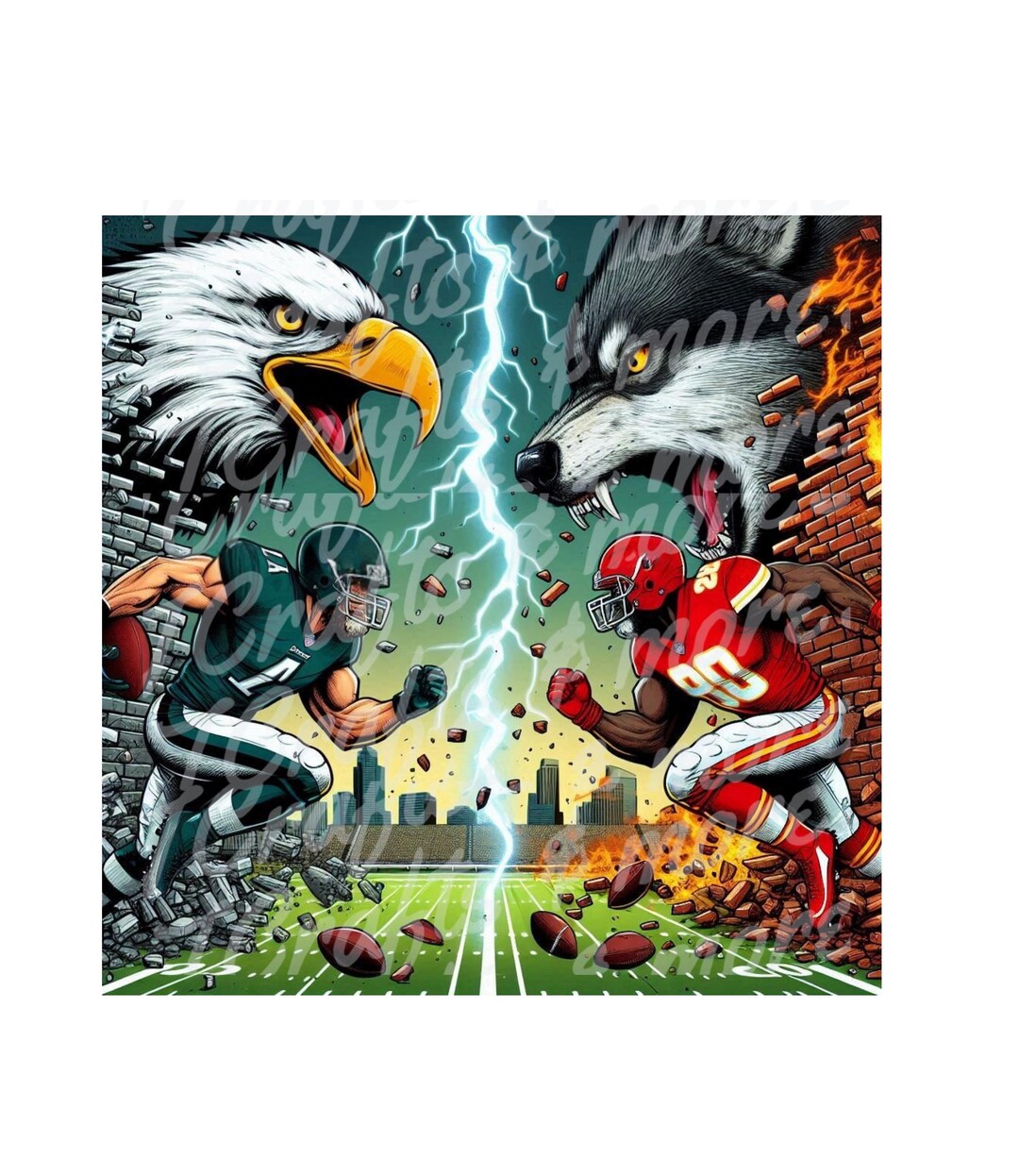 Football Rivalry Digital Art, Rivalry Illustration, Sports Wall Art ...