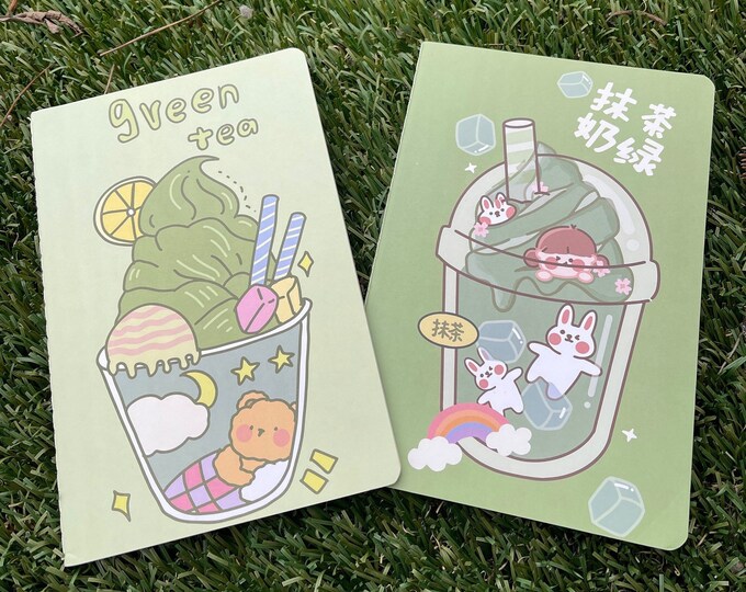 Kawaii Notebook, Boba Notebook, Cute Notebook for Writing or Journaling ...