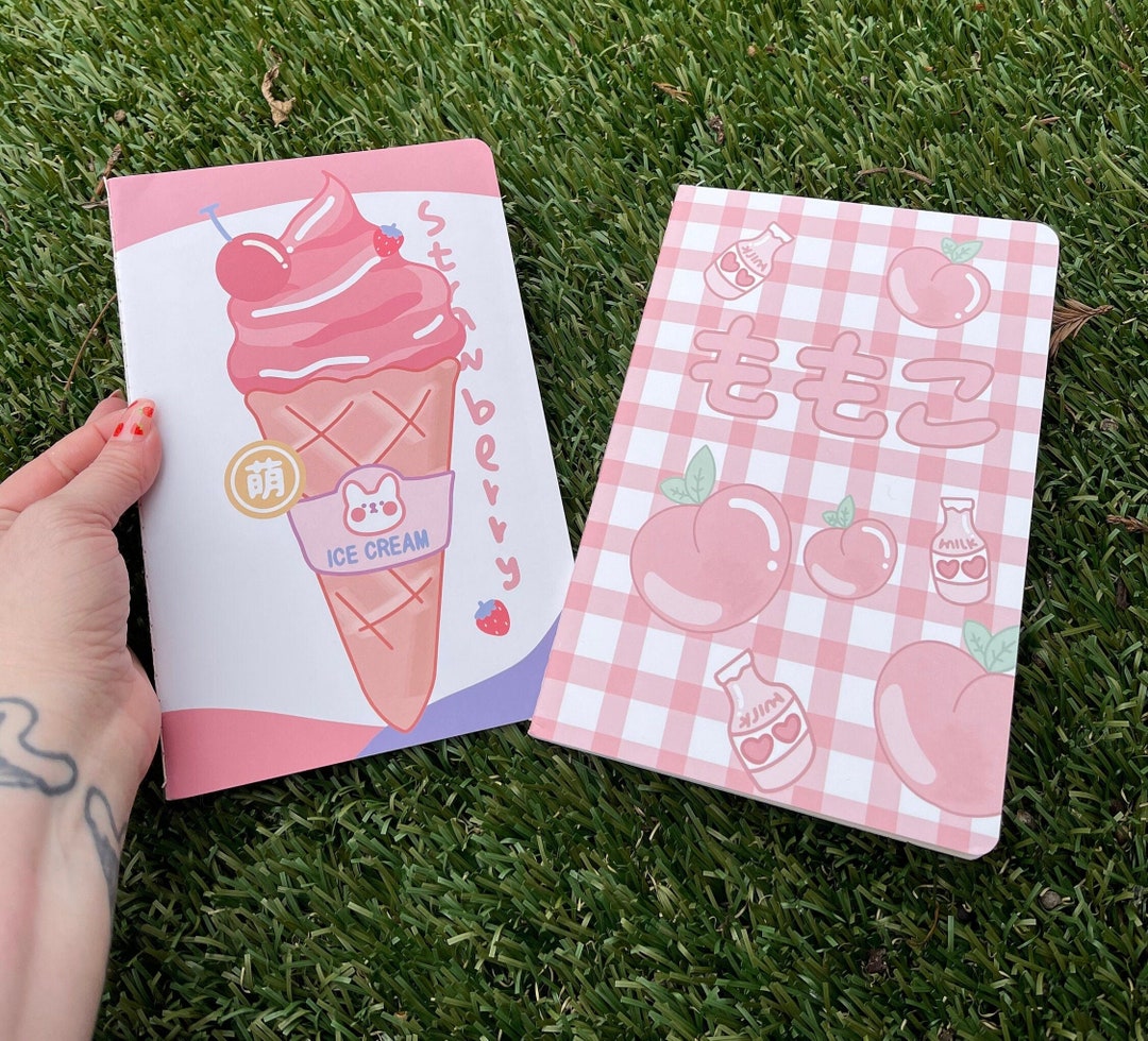 Kawaii Notebook, Peach Notebook, Cute Notebook for Writing or ...