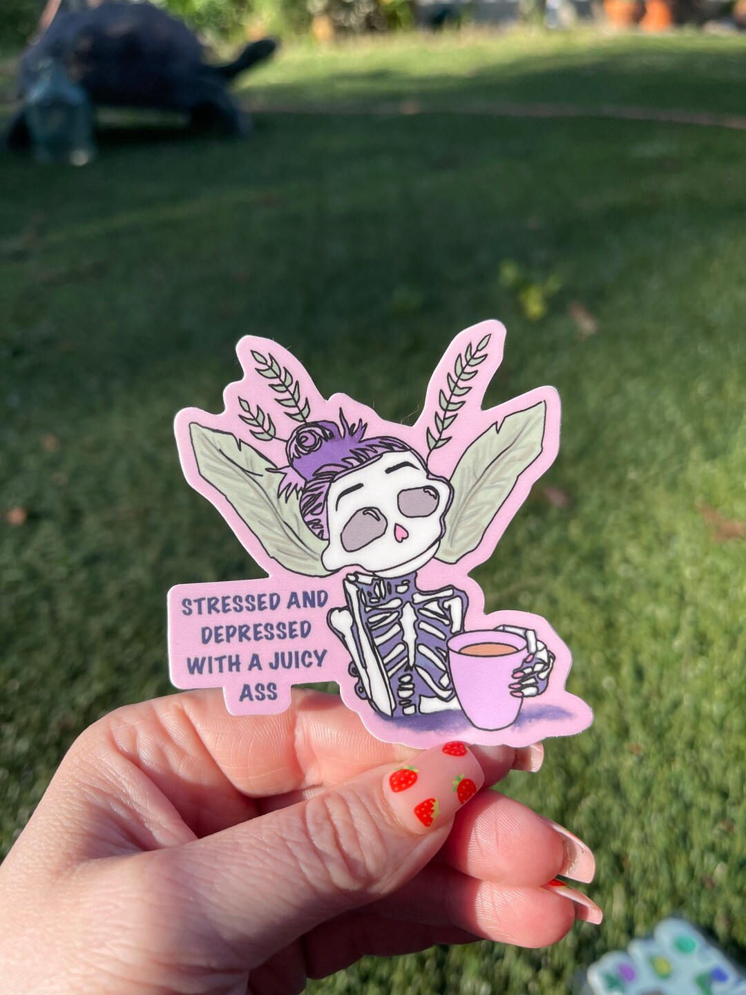 Stressed and Depressed With a Juicy Ass Sticker , Stressed Kawaii ...