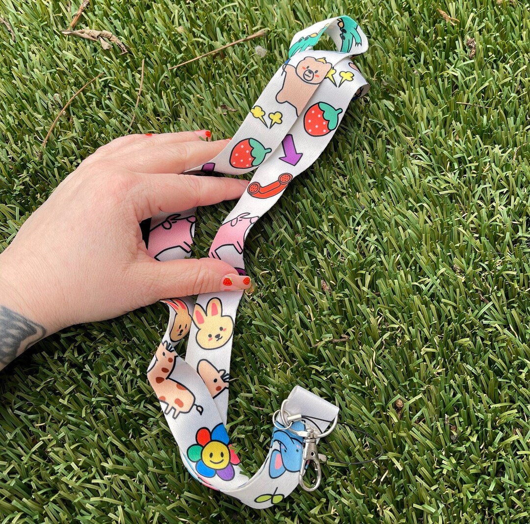 Kawaii Animal Lanyard, Kawaii Strawberry Lanyard, Cute Animal Lanyard ...