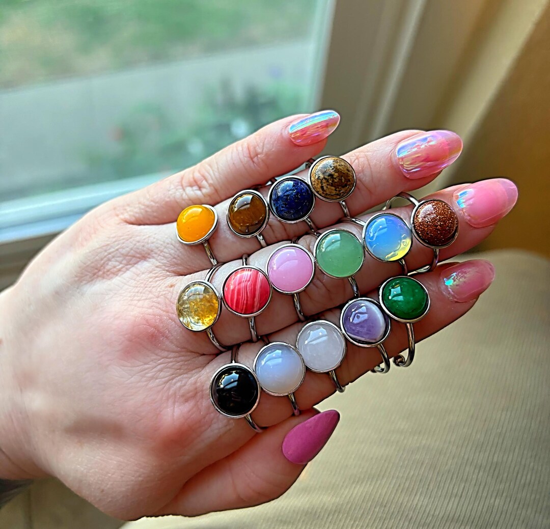 Stainless Steel Silver Adjustable Crystal Ring, Silver Crystal Ring ...