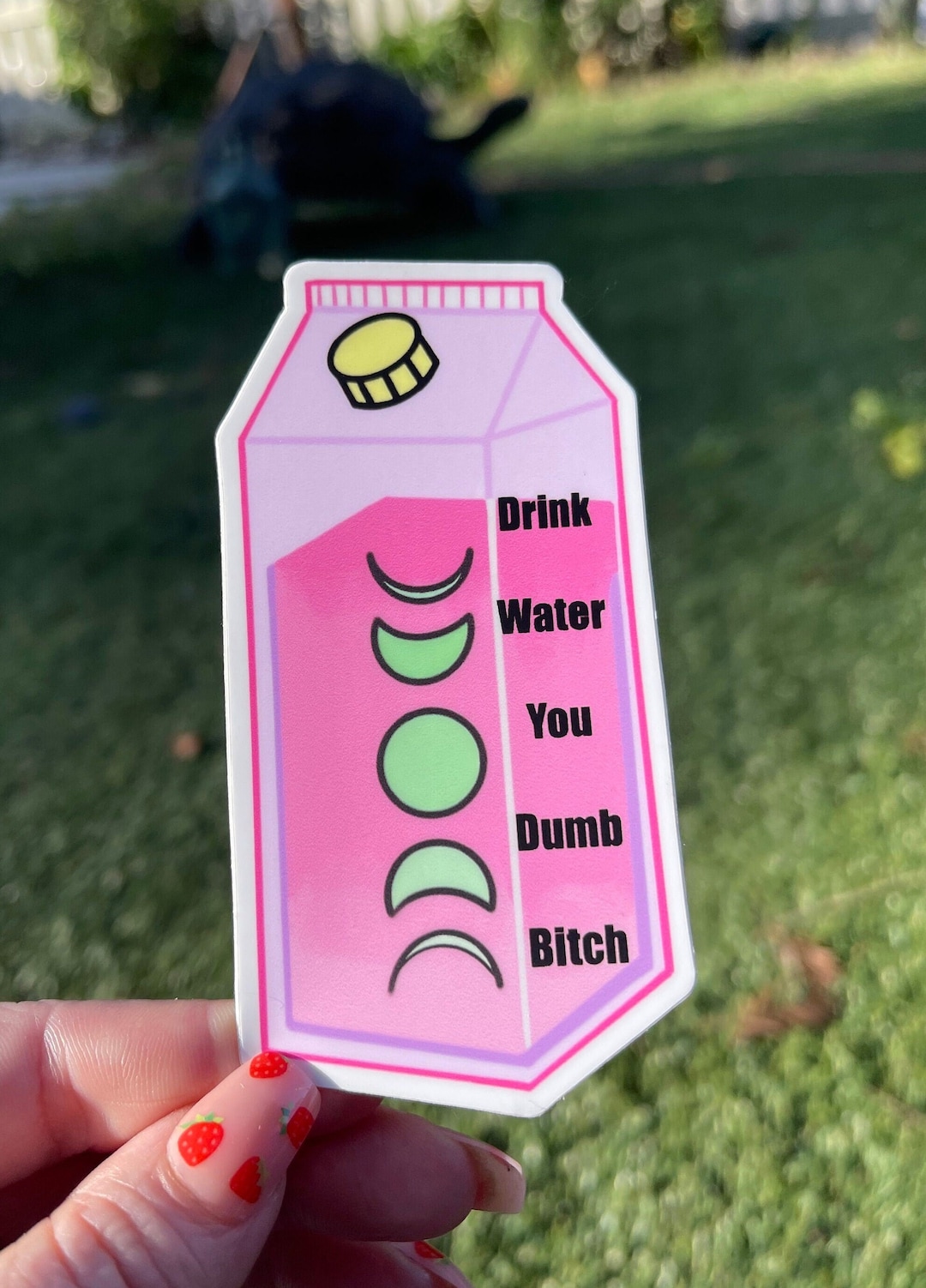 Drink Water Sticker, Drink Water Kawaii Sticker, Kawaii Sassy Drink ...