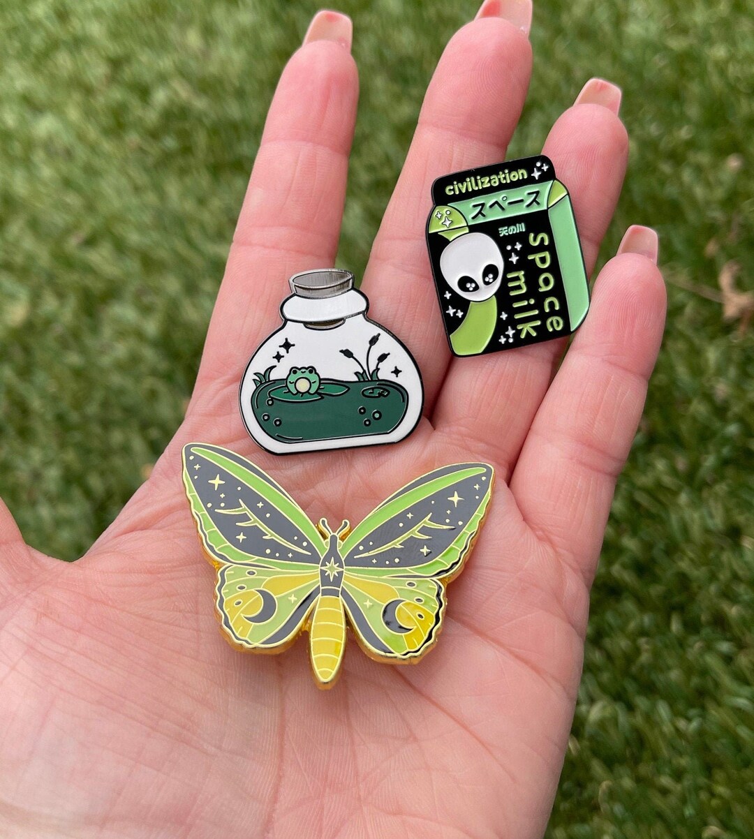 Butterfly Enamel Brooch, Cute Kawaii Enamel Pin, Frog Swamp Enamel Pin ...