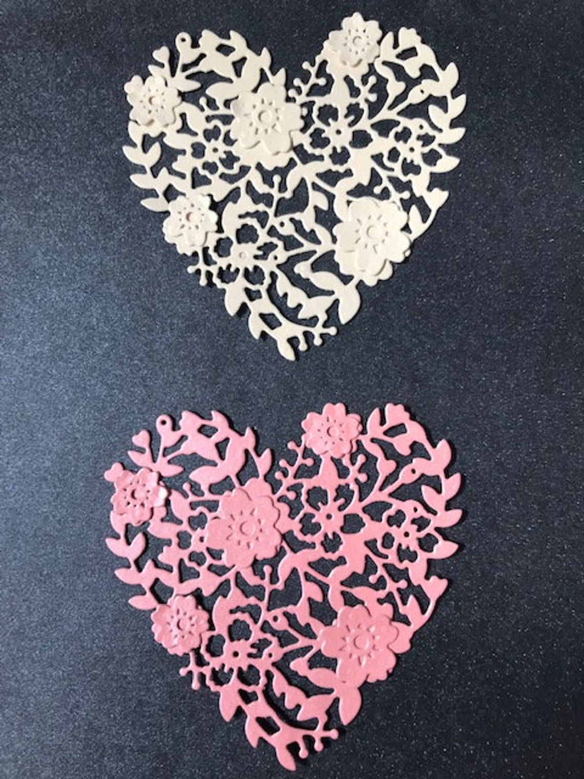 Die Cut Hearts With Flowers for Your Card Making Projects. - Etsy