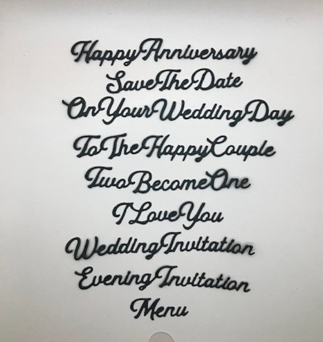 Die Cut Word Sentiments for Your Wedding Card Projects. - Etsy