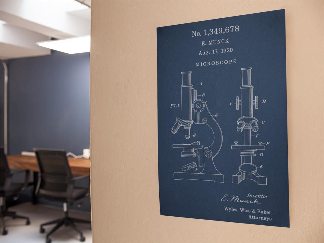 Vintage Patent Blueprint Poster: Science Classroom Decor, Biology Wall ...