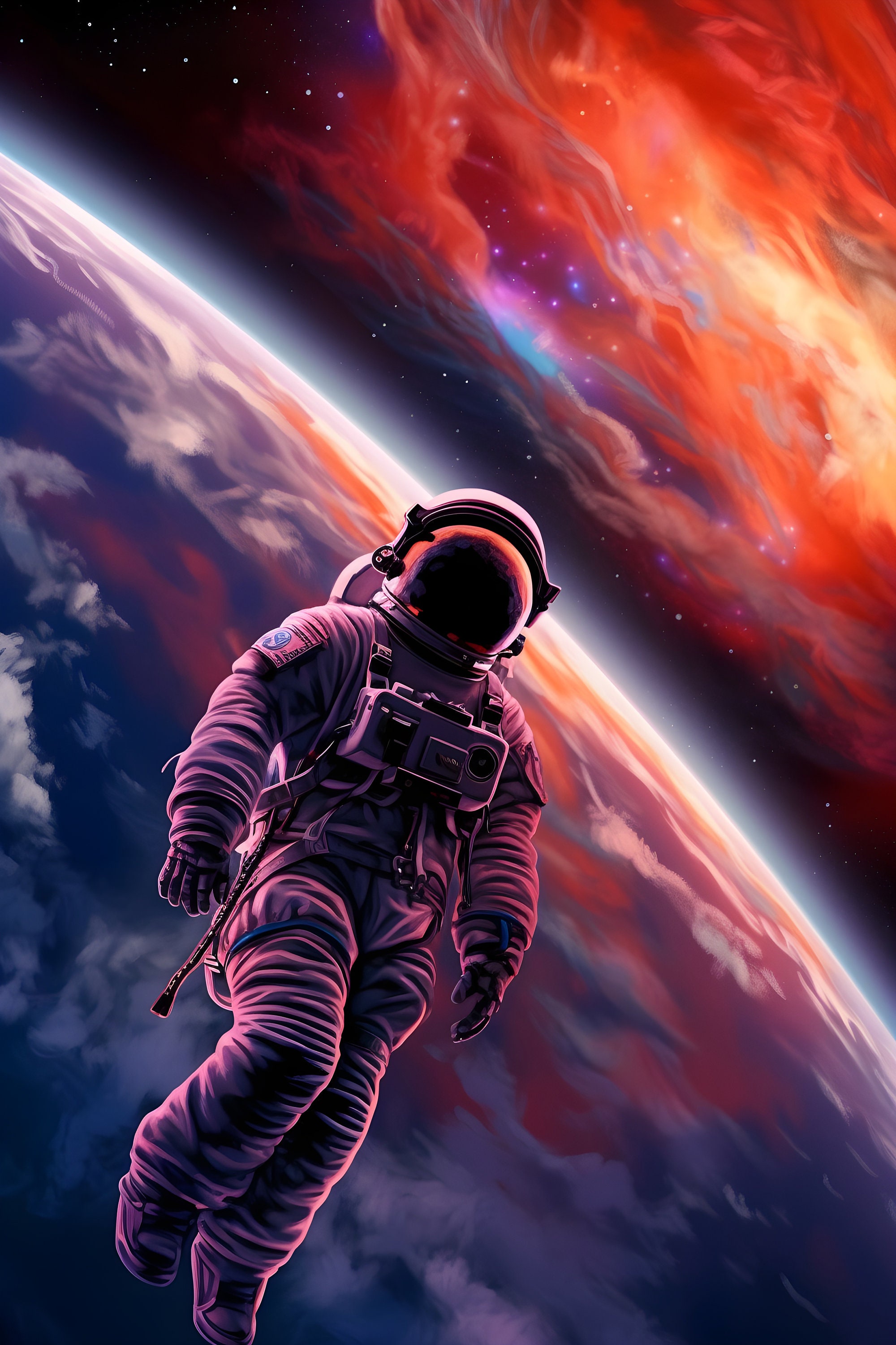 Astronaut in Space Poster Explore the Cosmos in Stunning Detail - Etsy