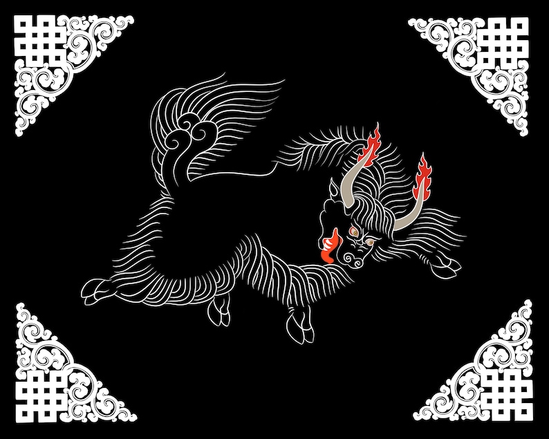 Tibetan Thangka Painting Style, Tibetan Border Pattern, Simple Lines ...