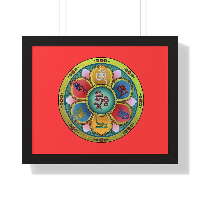 Om Mani Padme Hum Mandala Art Digital Print. Tibetan Art - Etsy