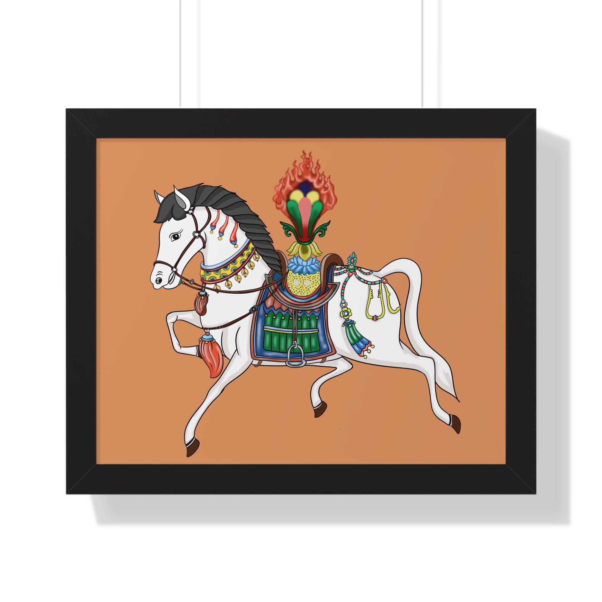 Tibetan Wind Horse for Good Luck Digital Print Illustration/ Thangka ...