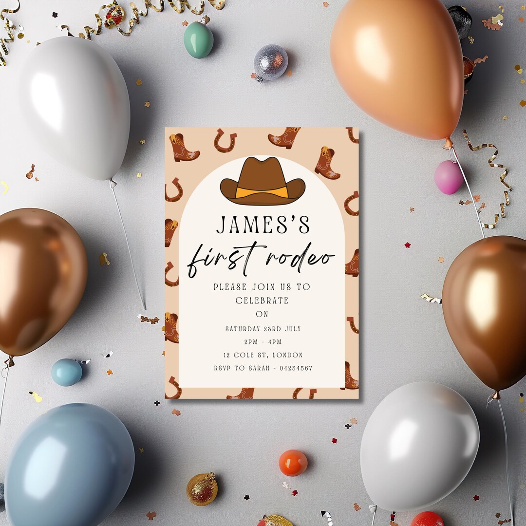 Cowboy Party Invite, Wild West Kids Invite, Birthday Invitation, Boy ...