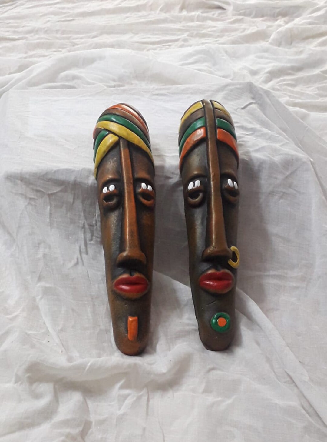 Handmade Terracotta Tribal Face Mask Showpiece Used as Wall Hanging for ...