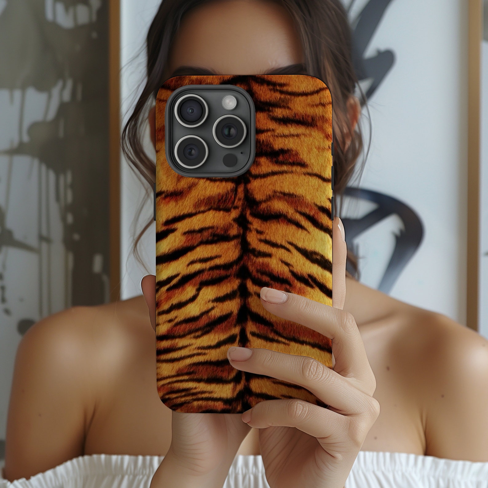 Tiger Stripe Fur Phone Case Tiger Print Cover Tiger Y2K iPhone Case ...
