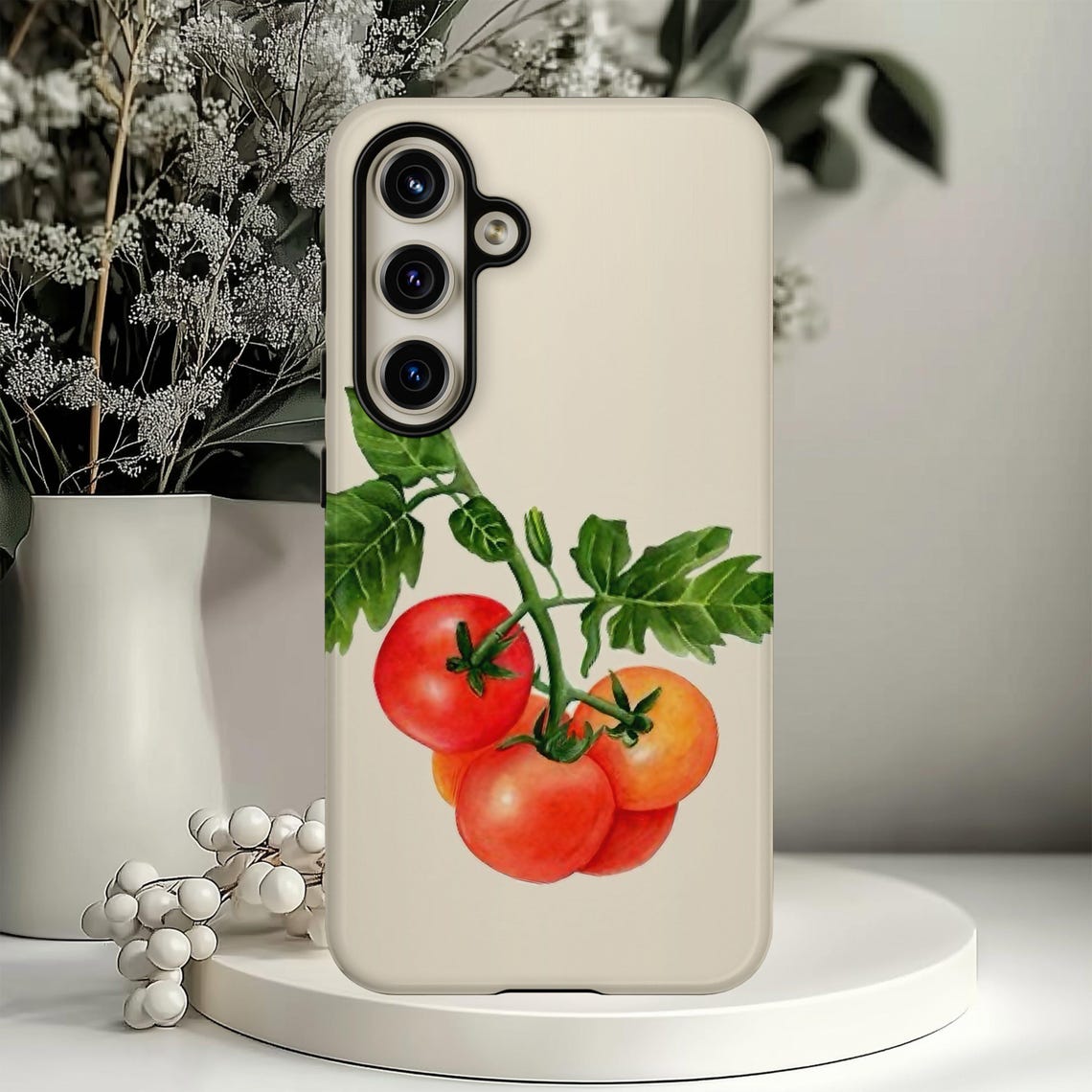 Tomato Phone Case, Tomato Painting Cute Case Garden Lover Custom Trendy ...