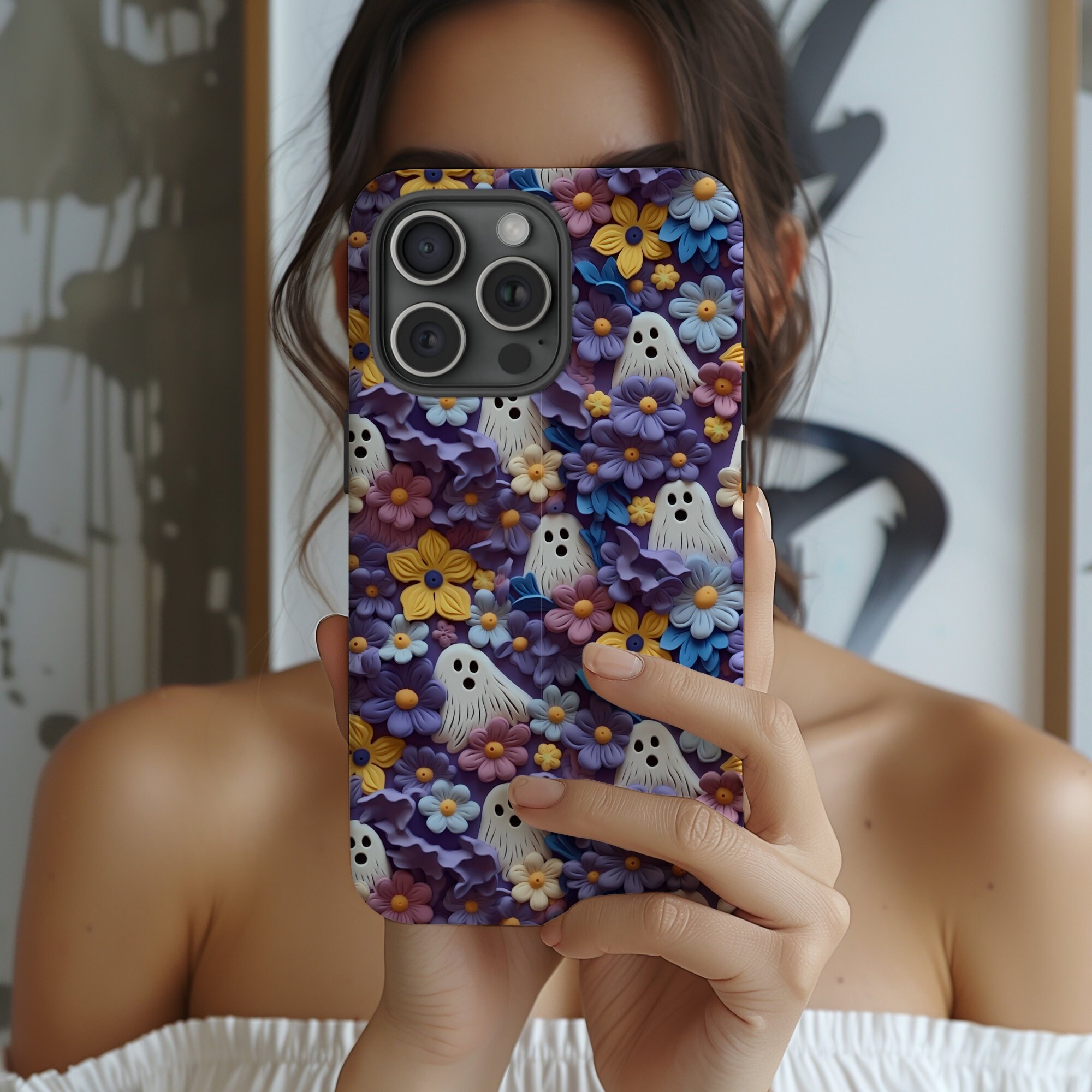 Custom Ghost Clay Style Phone Case Halloween Ghost Aesthetic iPhone 11 ...
