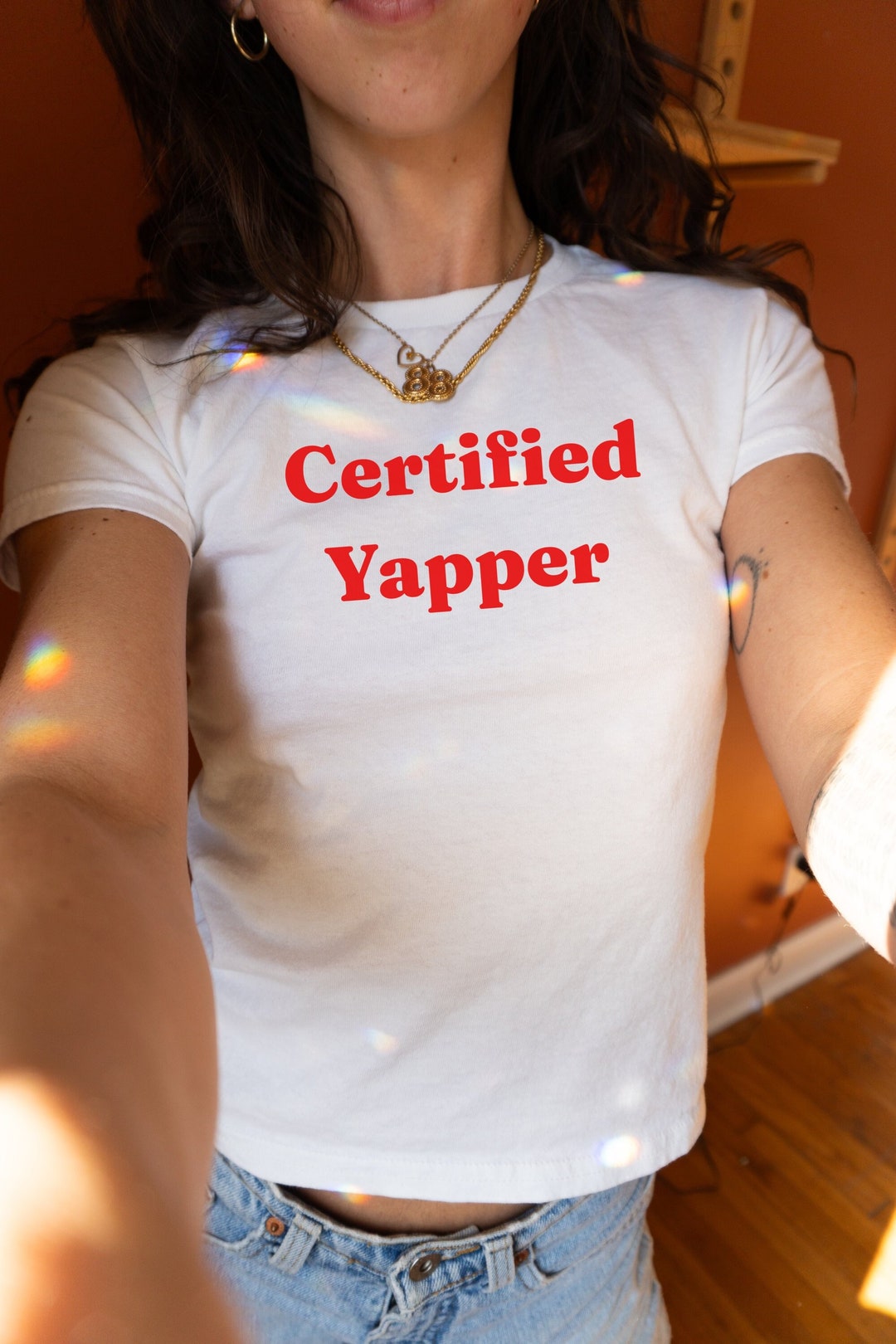 Certified Yapper Gen Z Baby Tee Y2K Cropped Top Downtown Girl Ironic Shirt Funny Crop Top 90s ...