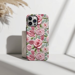 Custom Floral Embroidery Phone Case Trendy Boho Botanical Aesthetic ...