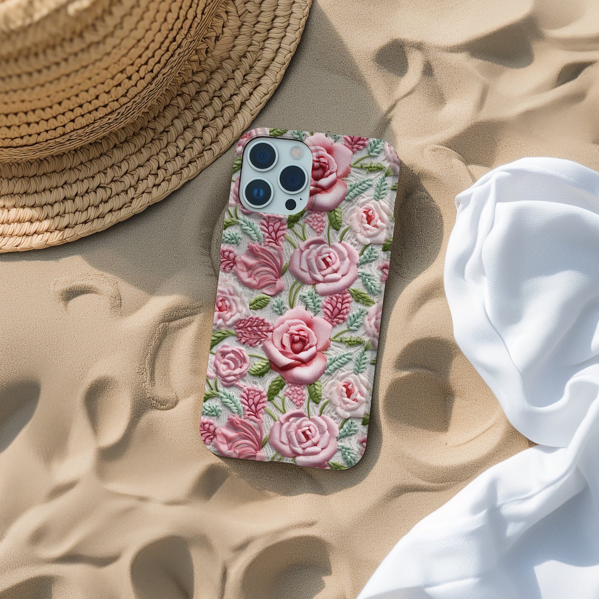 Custom Floral Embroidery Phone Case Trendy Boho Botanical Aesthetic ...
