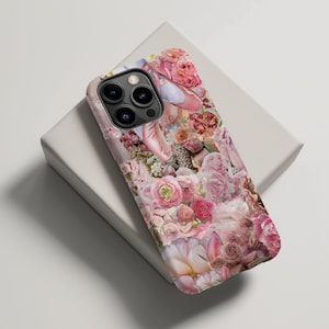 Romantic Pink Floral Ballet Collage Phone Case, Coquette Girly Case ...