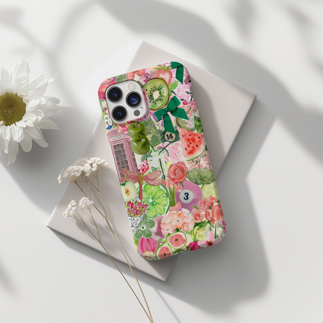 Green Summer Fruits Collage Phone Case Custom Coquette Y2K Casing ...