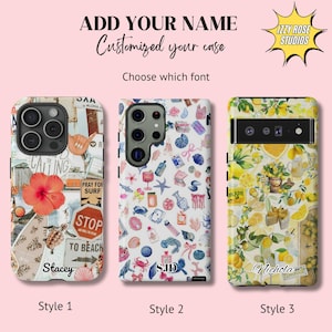 Vintage Martini Collage Cocktail Art Phone Case Lucky Girl Coquette ...
