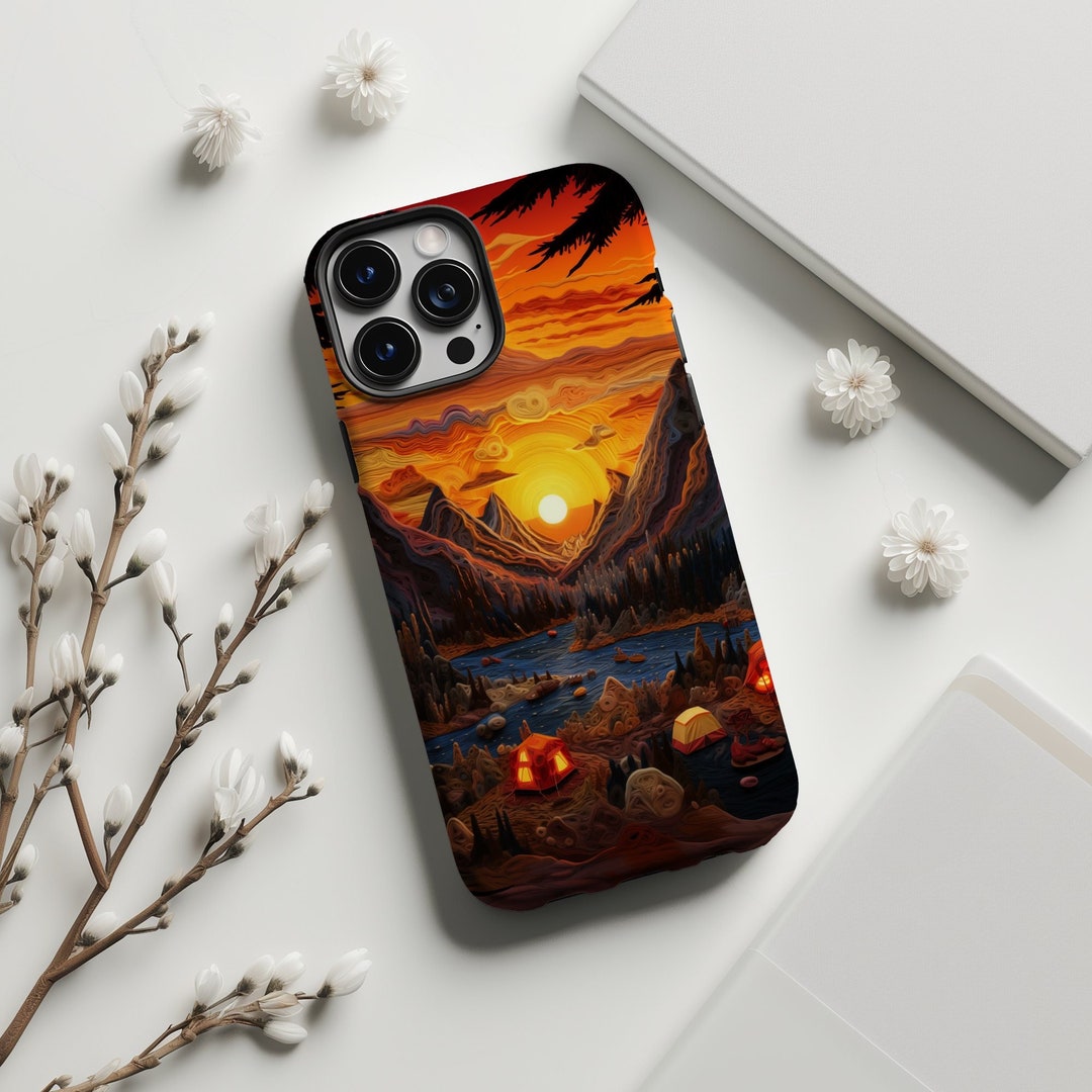 Custom Camp Sunset Phone Case Camping Lover Gift Granolagirl Aesthetic ...
